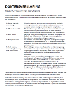 DOKTERSVERKLARING INZAKE MONDKAPJES – Corona Nuchterheid